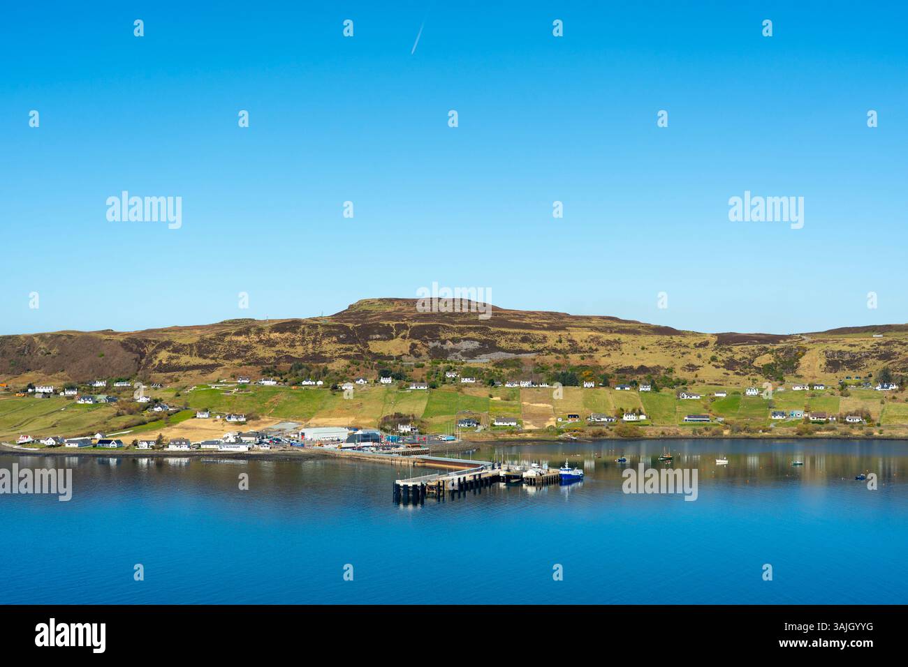 View village of Uig on Isle of Skye, Inner Hebrides, Scotland, UK Stock ...