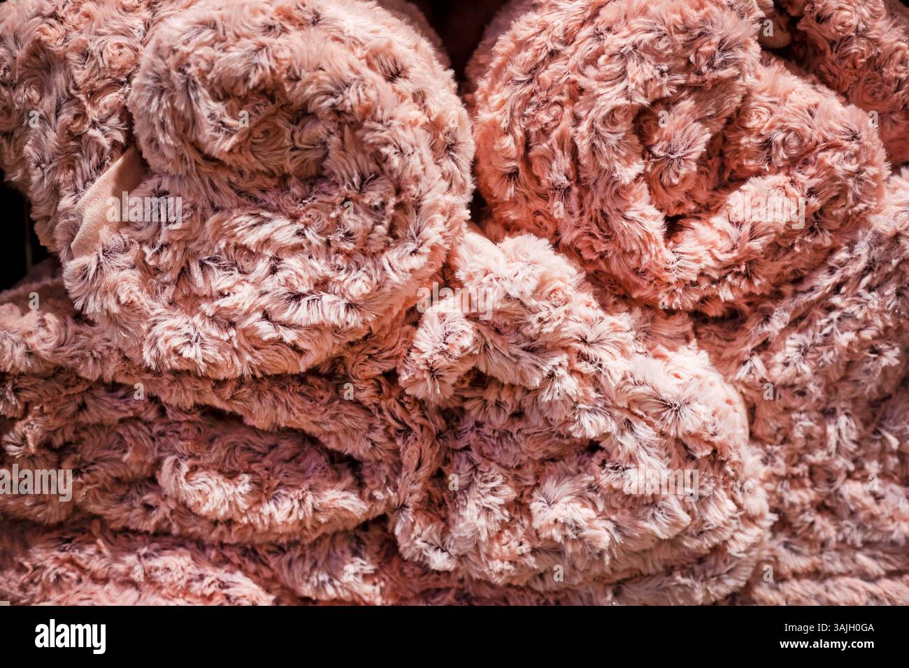 soft cream stylish blankets and bedspreads for interior and home Stock ...