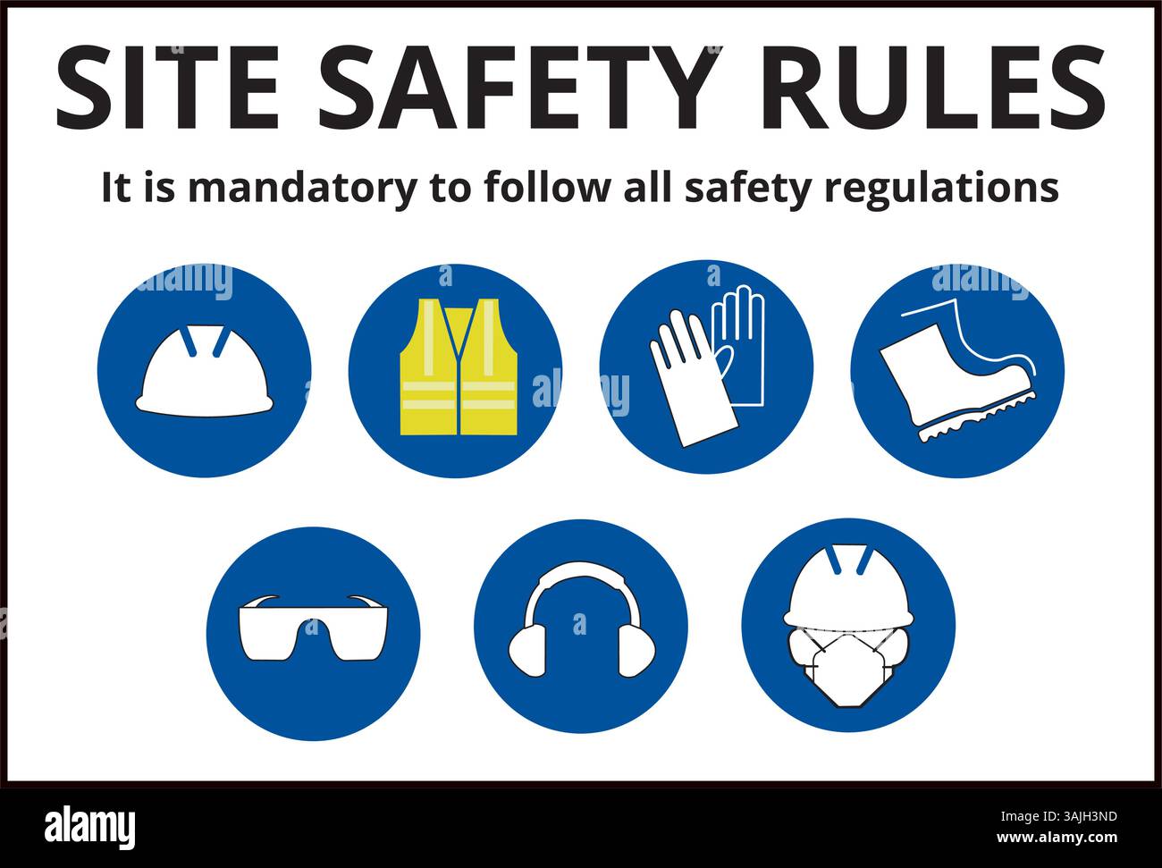 Construction site safety sign rules Cut Out Stock Images & Pictures - Alamy