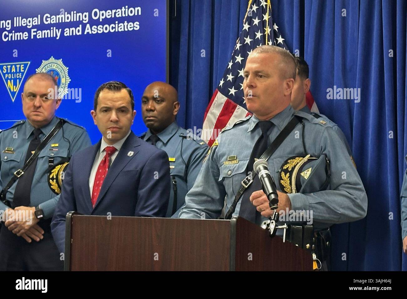 New Jersey State Police Superintendent Col. Pat Callahan speaks during ...
