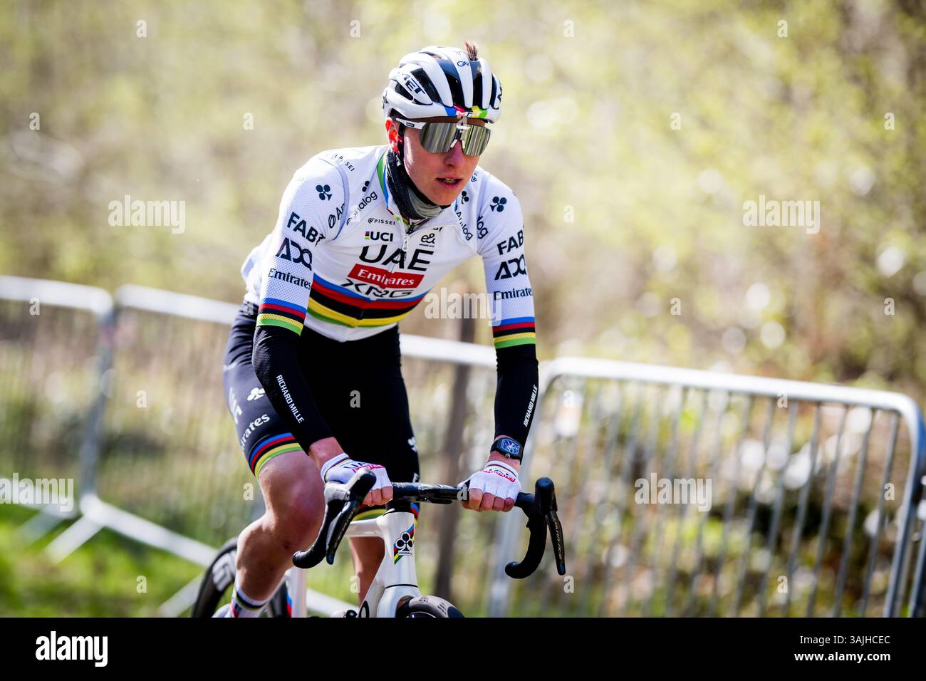 Roubaix, France. 11th Apr, 2025. Slovenian Tadej Pogacar of UAE Team ...
