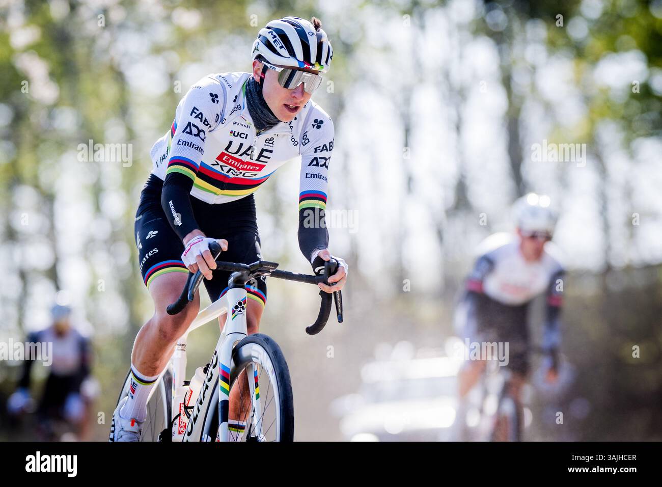Roubaix, France. 11th Apr, 2025. Slovenian Tadej Pogacar of UAE Team ...