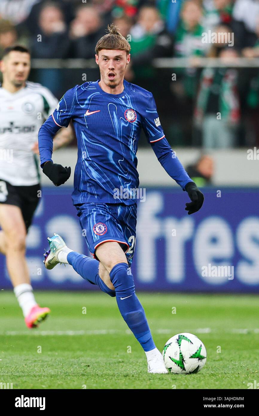 Cole Palmer of Chelsea London seen in action during the UEFA Conference ...