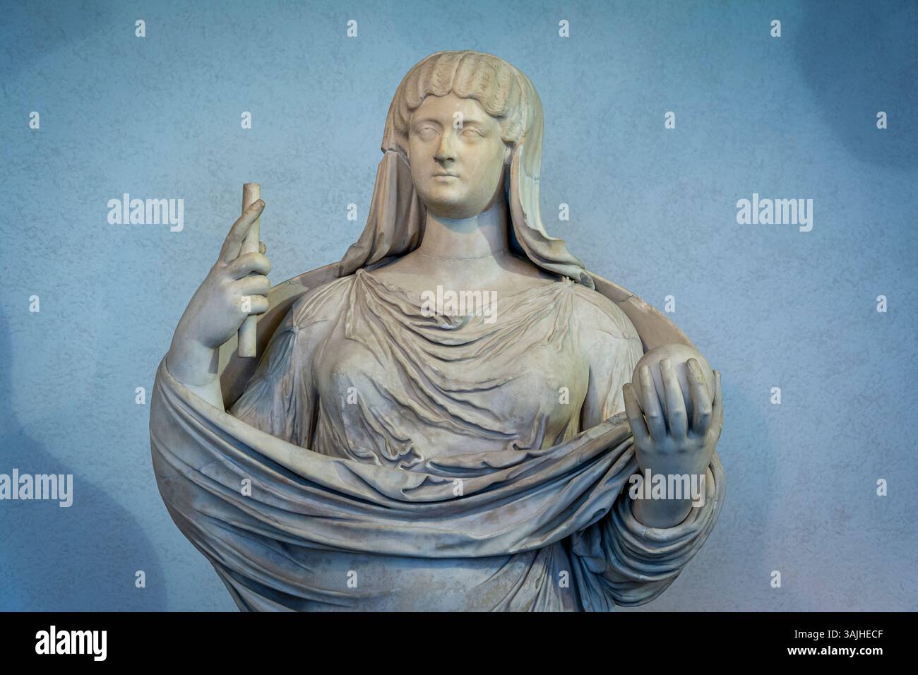 Marble statue of Faustina the Younger, wife of Marcus Aurelius. Rome ...
