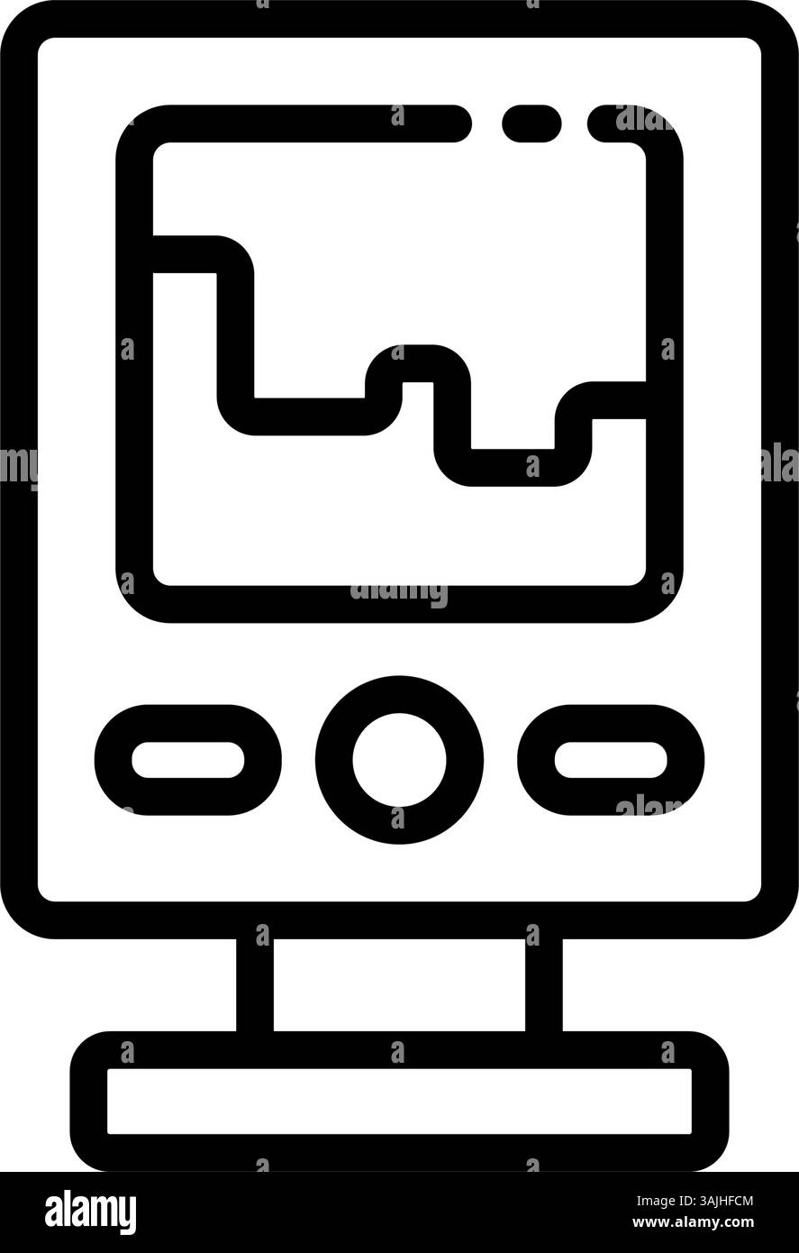 Fish finder linear icon. Echo sounder. Depth finder. Fish searching ...