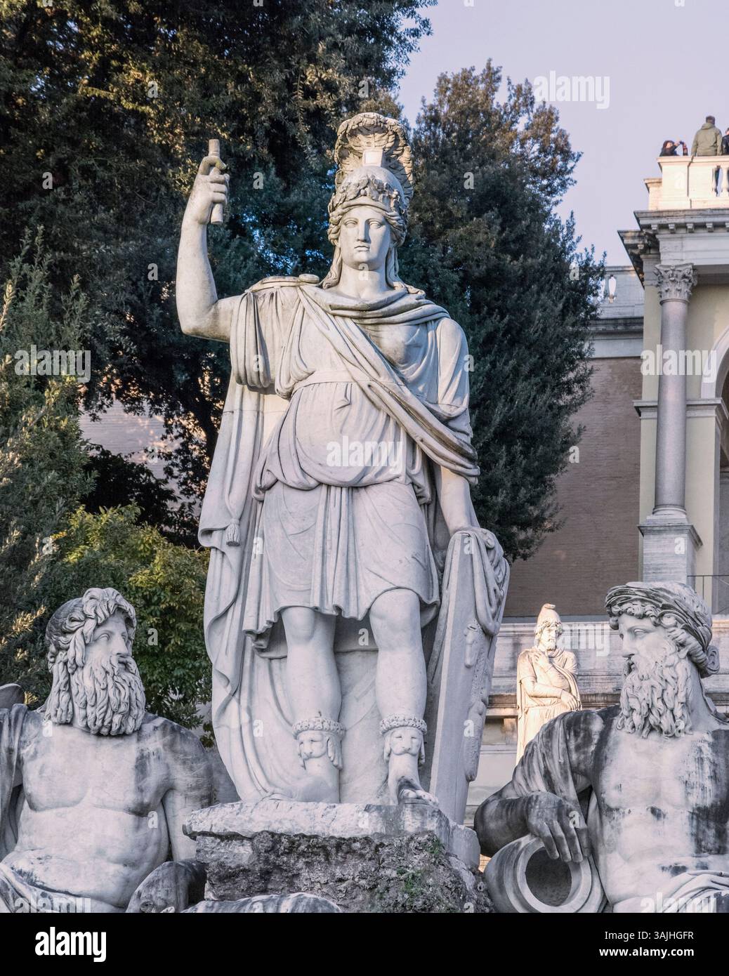 Statue of the Dea Roma, or Goddess of Rome, in Piazza del Popolo Stock ...