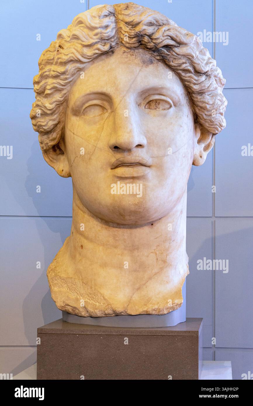 Head of colossal statue of a Greek Roman female divinity from 2nd ...