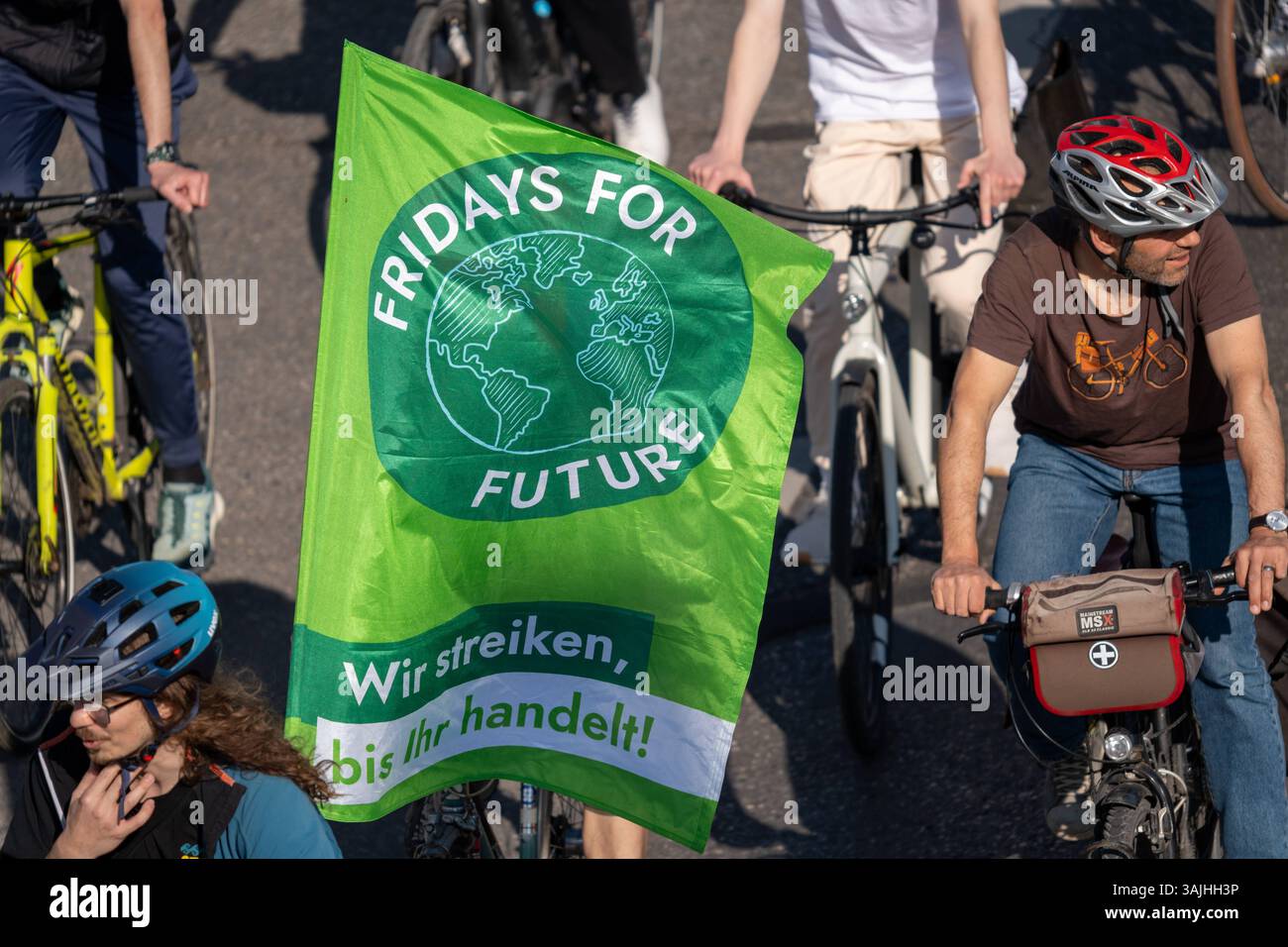 Augsburg, Bavaria, Germany - April 11, 2025: Bicycle demonstration in ...
