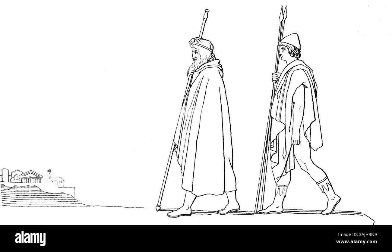 This 1810 illustration by John Flaxman Jr. from the 'Odyssey' shows ...