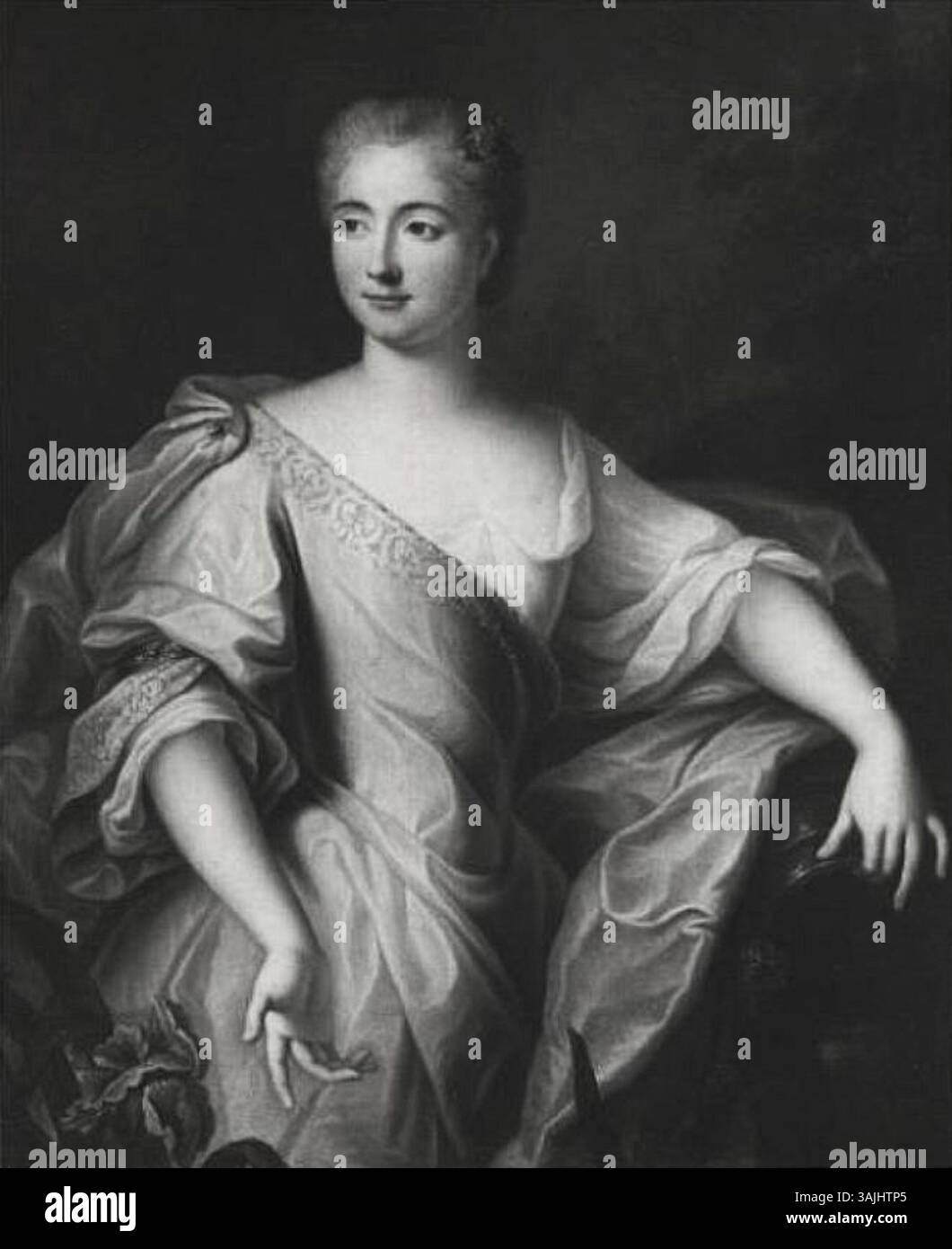 A portrait of a woman painted between 1700 and 1750, currently held in ...