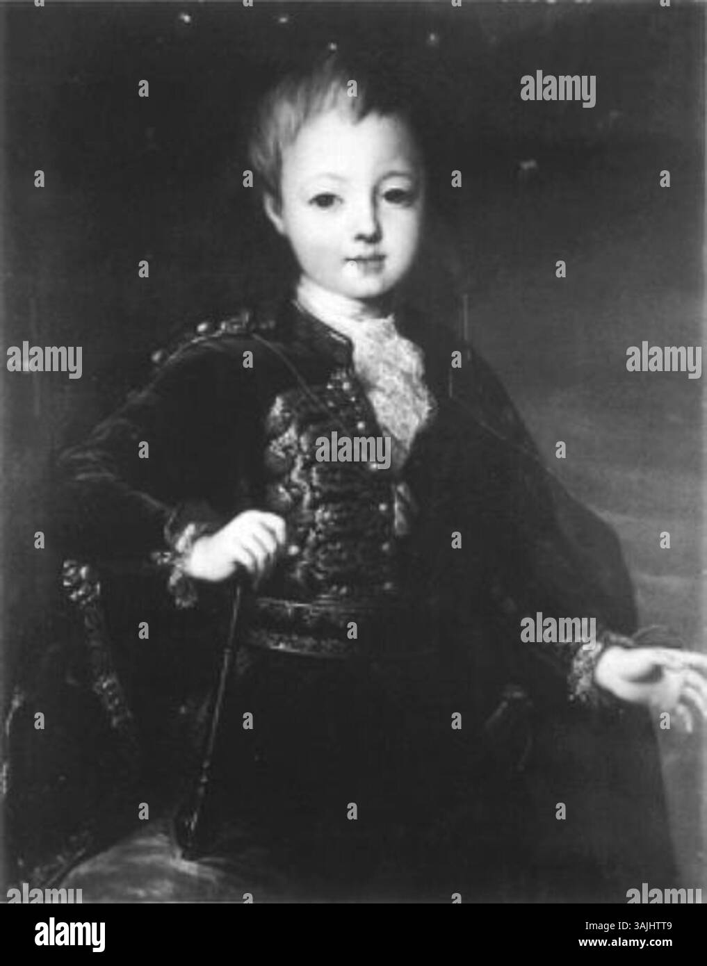 This 18th-century portrait shows a boy wearing a green coat, a typical ...