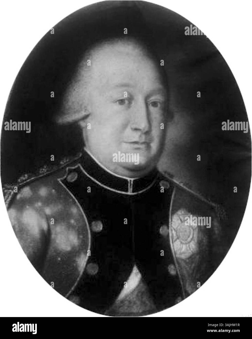 A pastel portrait of Charles II August, Duke of Zweibrücken, painted by ...