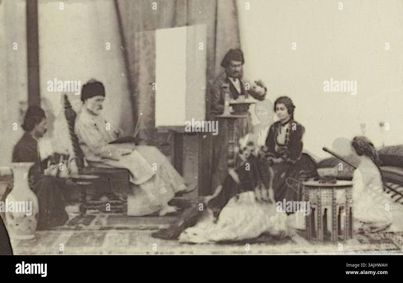 Henri Sauvaire's photograph captures Camille Rogier painting with his ...