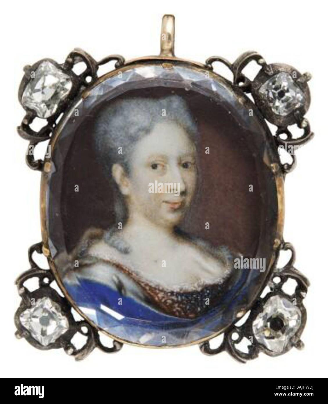 This miniature portrait from around 1720 by an unidentified Continental ...