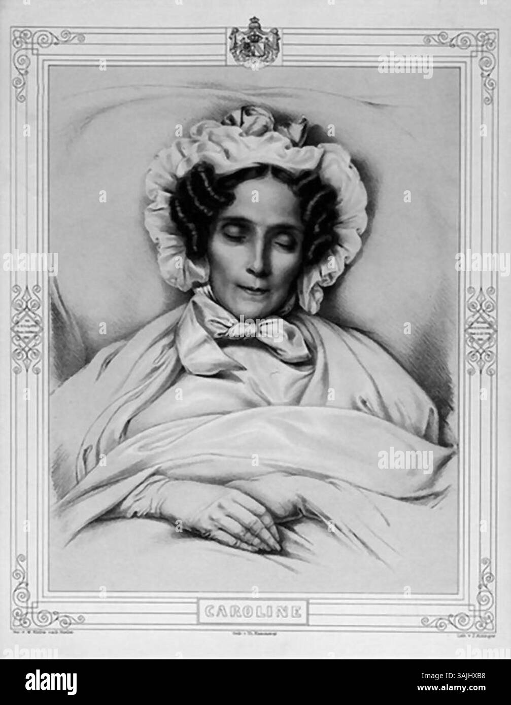 The 1841 painting portrays Queen Caroline of Bavaria, depicting her on ...