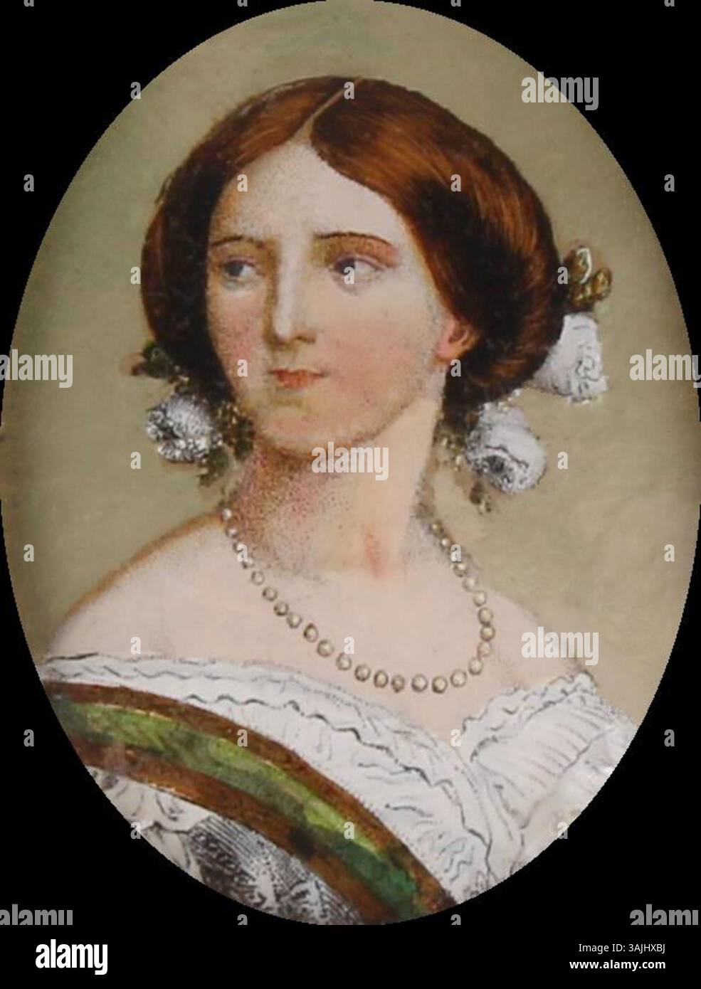This 19th-century portrait depicts Queen Stephanie of Hohenzollern ...