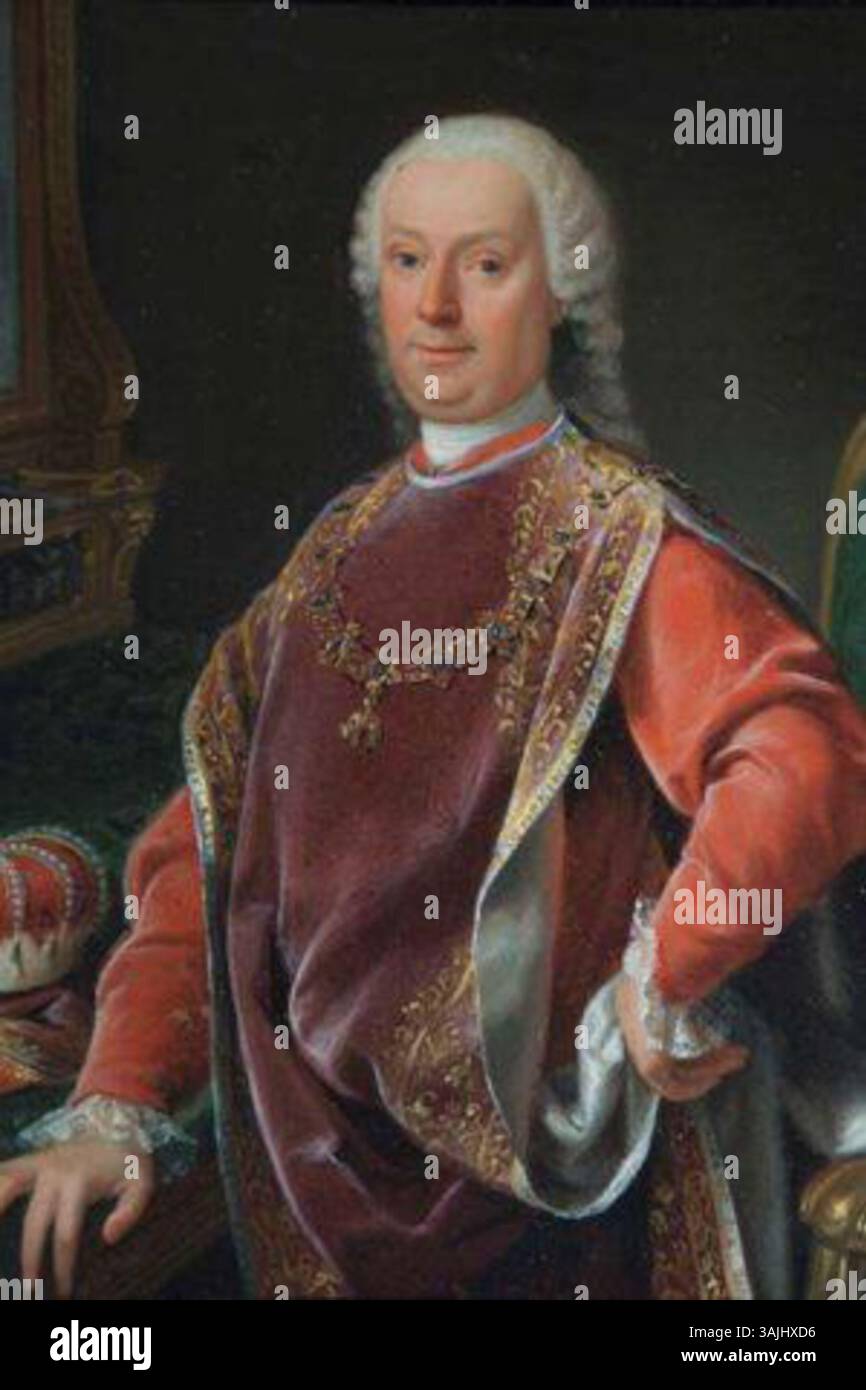 This 18th-century portrait, by an unknown artist, portrays Agostino Chigi della Rovere, III ...