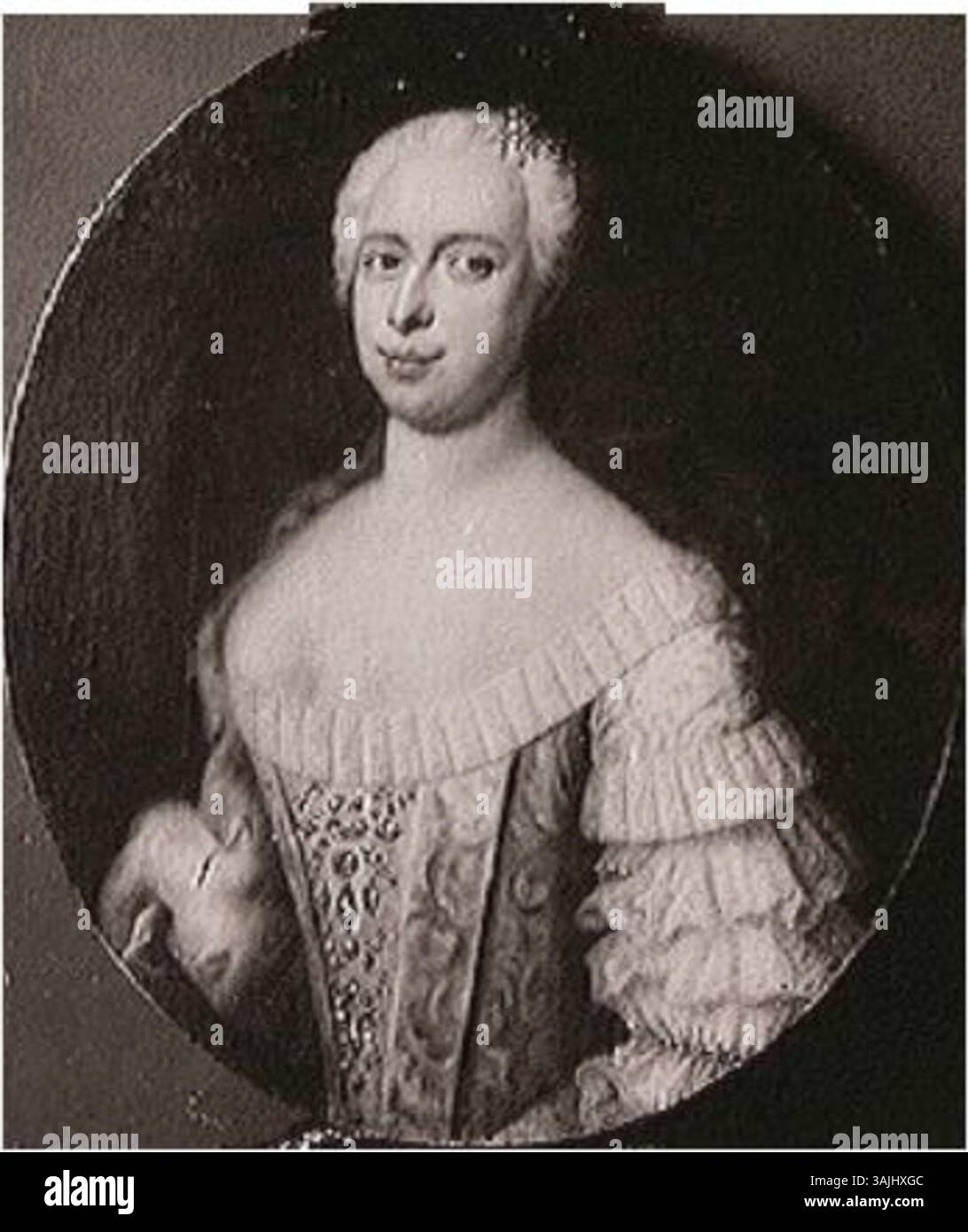 This 1731 portrait by Balthasar Denner depicts Christine Armgard ...