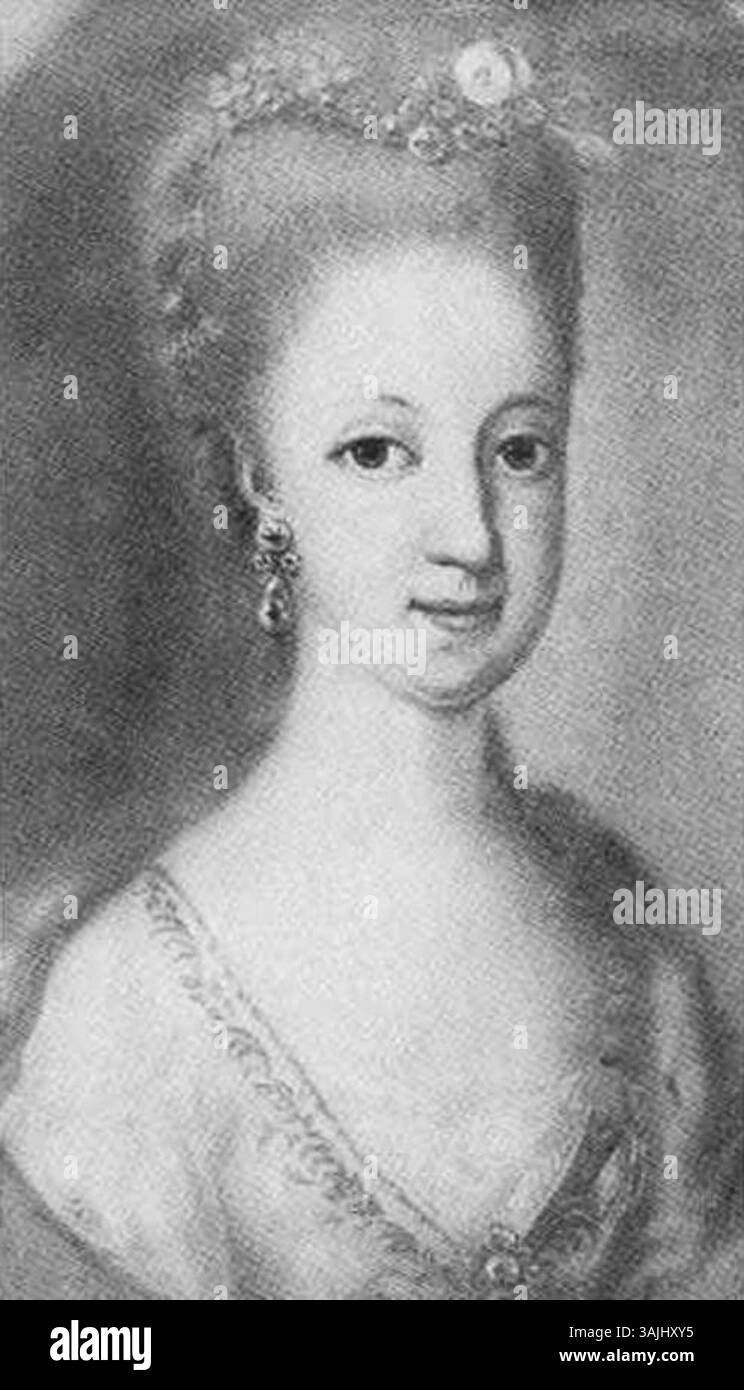 This pastel portrait attributed to Lauer portrays Maria Amalia of ...