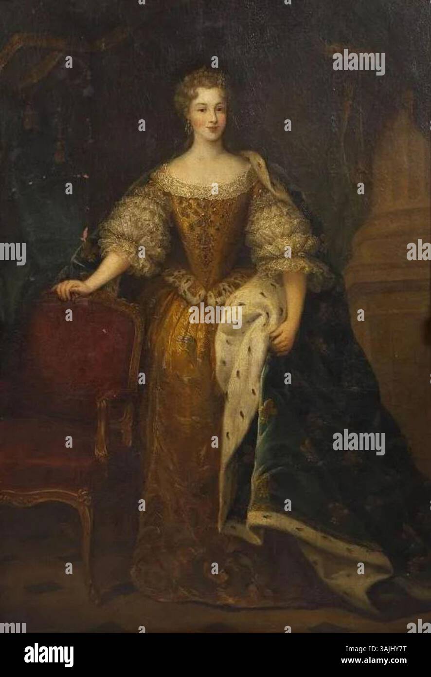 This portrait from 1720 depicts Queen Marie Leszczynska, wife of King ...
