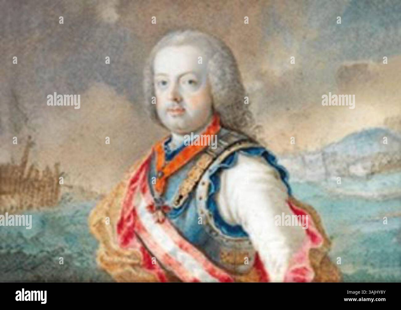 This watercolor on ivory depicts Franz Stephan of Lorraine, Holy Roman ...