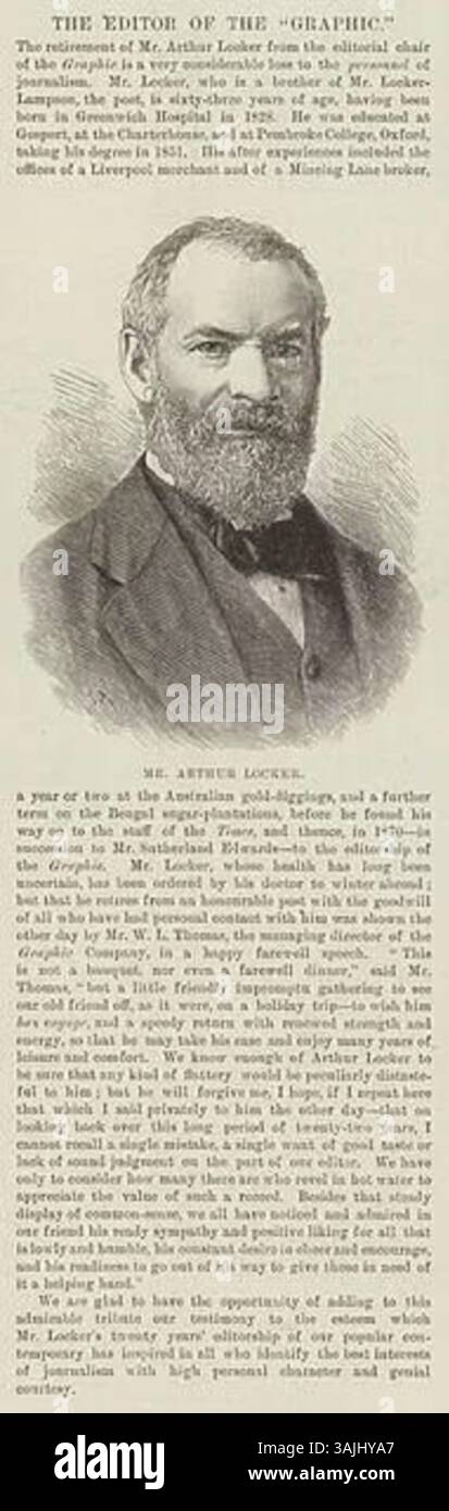 Illustration of Mr. Arthur Locker, the editor of *The Graphic*, created ...