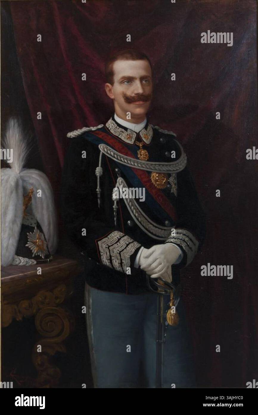 Portrait of King Vittorio Emanuele III of Savoy, painted by Alfredo ...