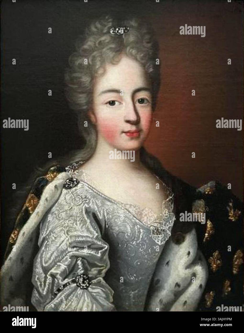 This 17th-18th century portrait represents Marie Adélaïde of Savoy ...