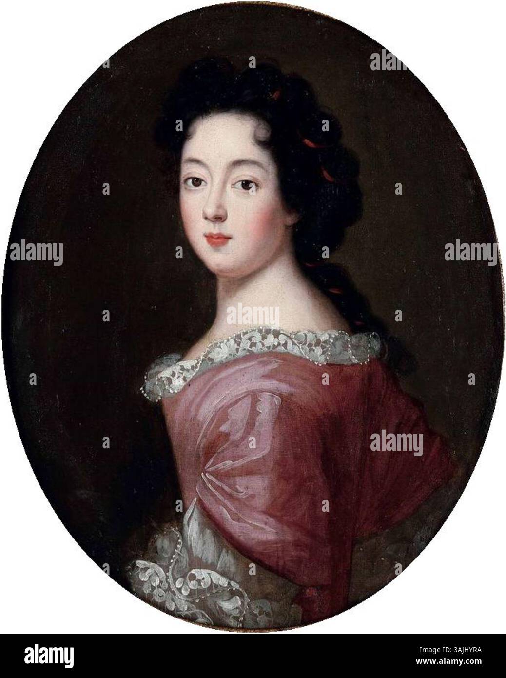 Portrait attributed to Pierre Mignard, depicting a young woman in the ...