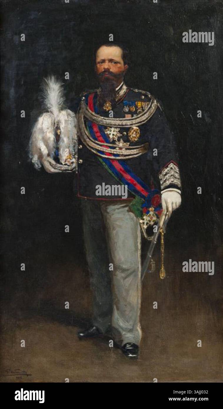 This 1876 portrait by Rodolfo Morgari features Vittorio Emanuele II of ...