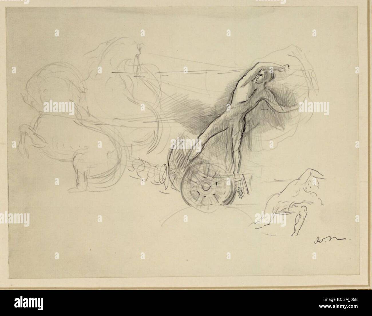 A drawing by Odilon Redon from 1905-1908 depicting Phaeton driving the ...