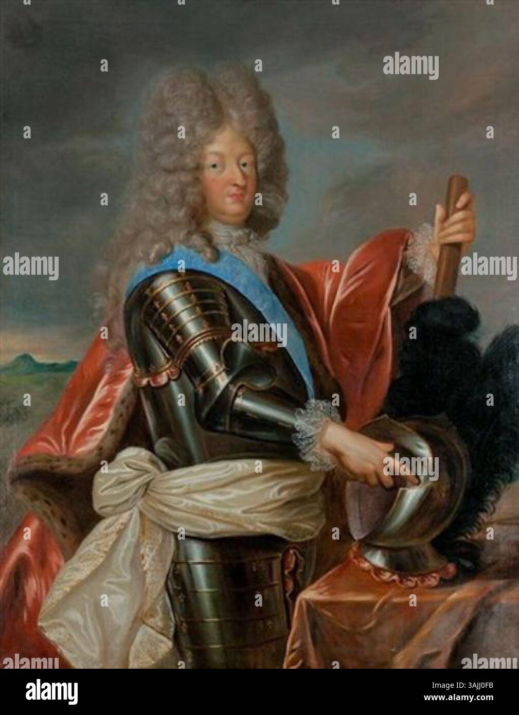 A portrait attributed to a follower of Hyacinthe Rigaud, depicting a ...