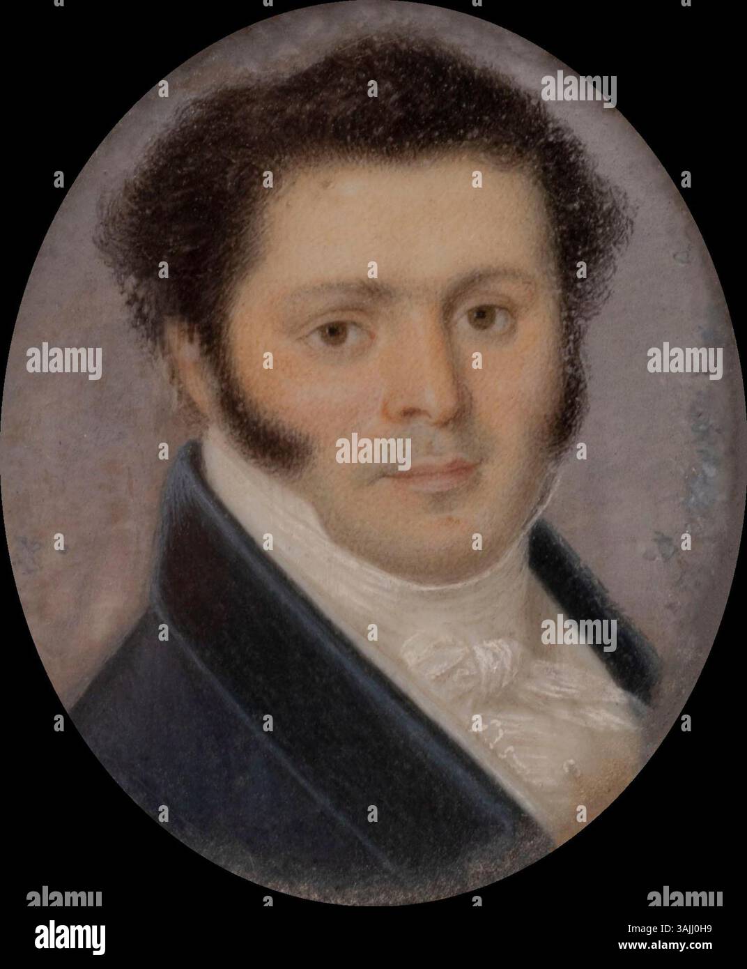 A 19th-century miniature portrait by José de Almeida Furtado, possibly ...