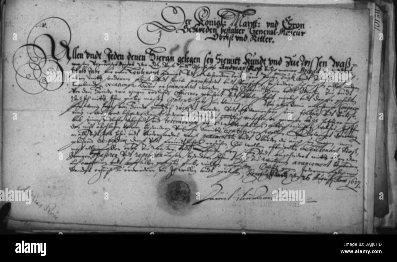 This letter, signed by David Drummond on 17 August 1637, reflects his ...