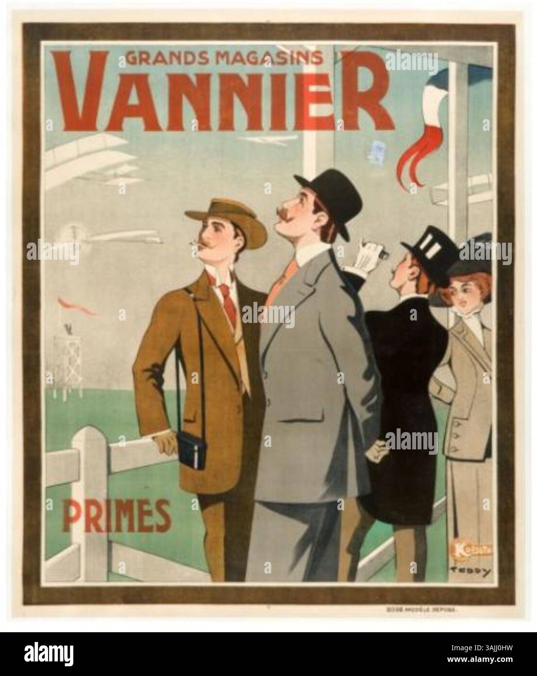A 1909 lithographic poster by Edouard Saunier for Grands Magasins ...