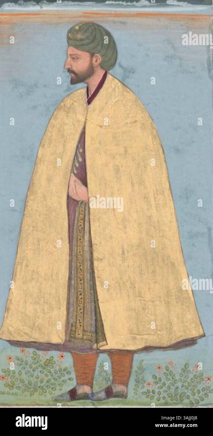 This portrait depicts Hakim Humam, created around 1615-1620. The work ...