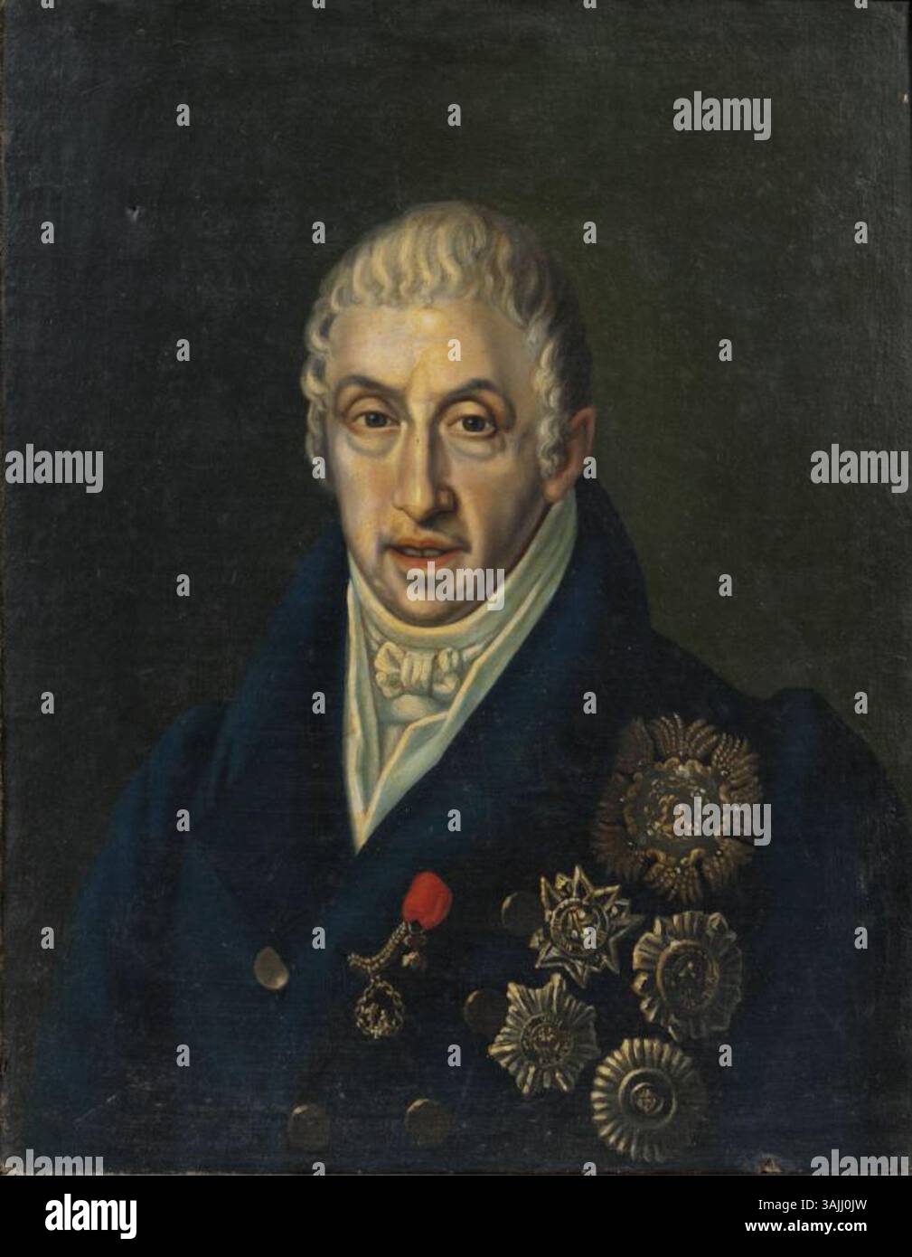 A 19th-century portrait of King Carlo Felice of Sardinia, painted by ...