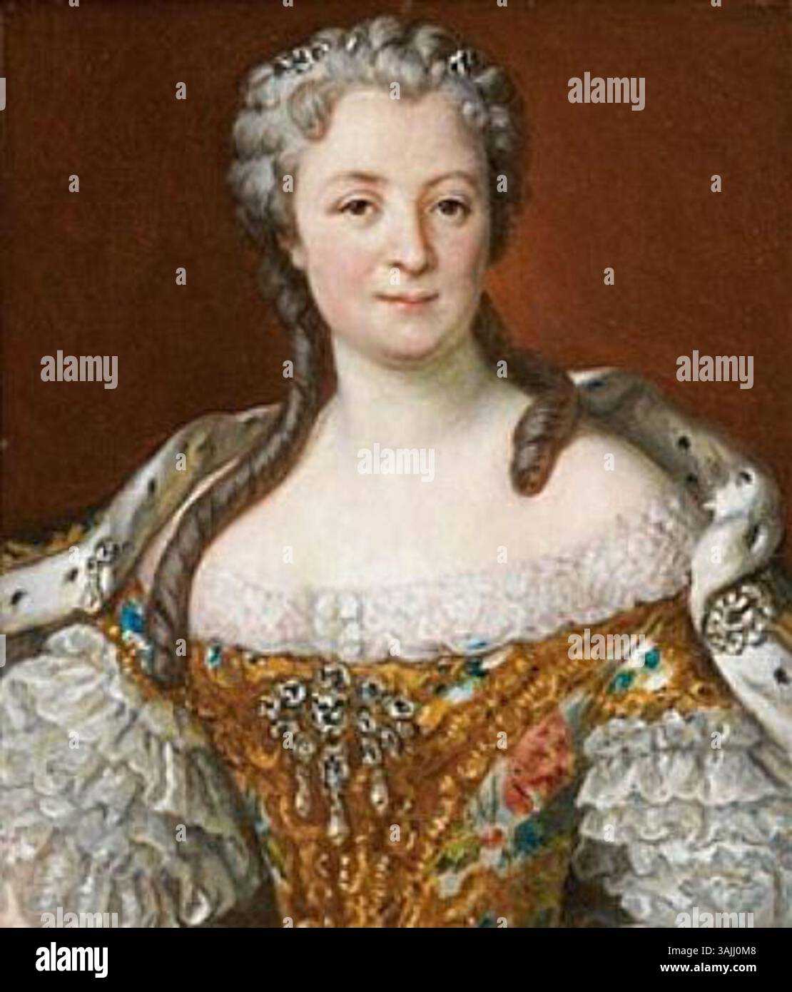 This 18th-century oil painting depicts Queen Marie Leszczyska, wife of ...
