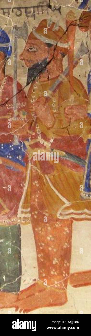 Sahib Singh, one of the original Panj Pyare, is depicted in a fresco ...