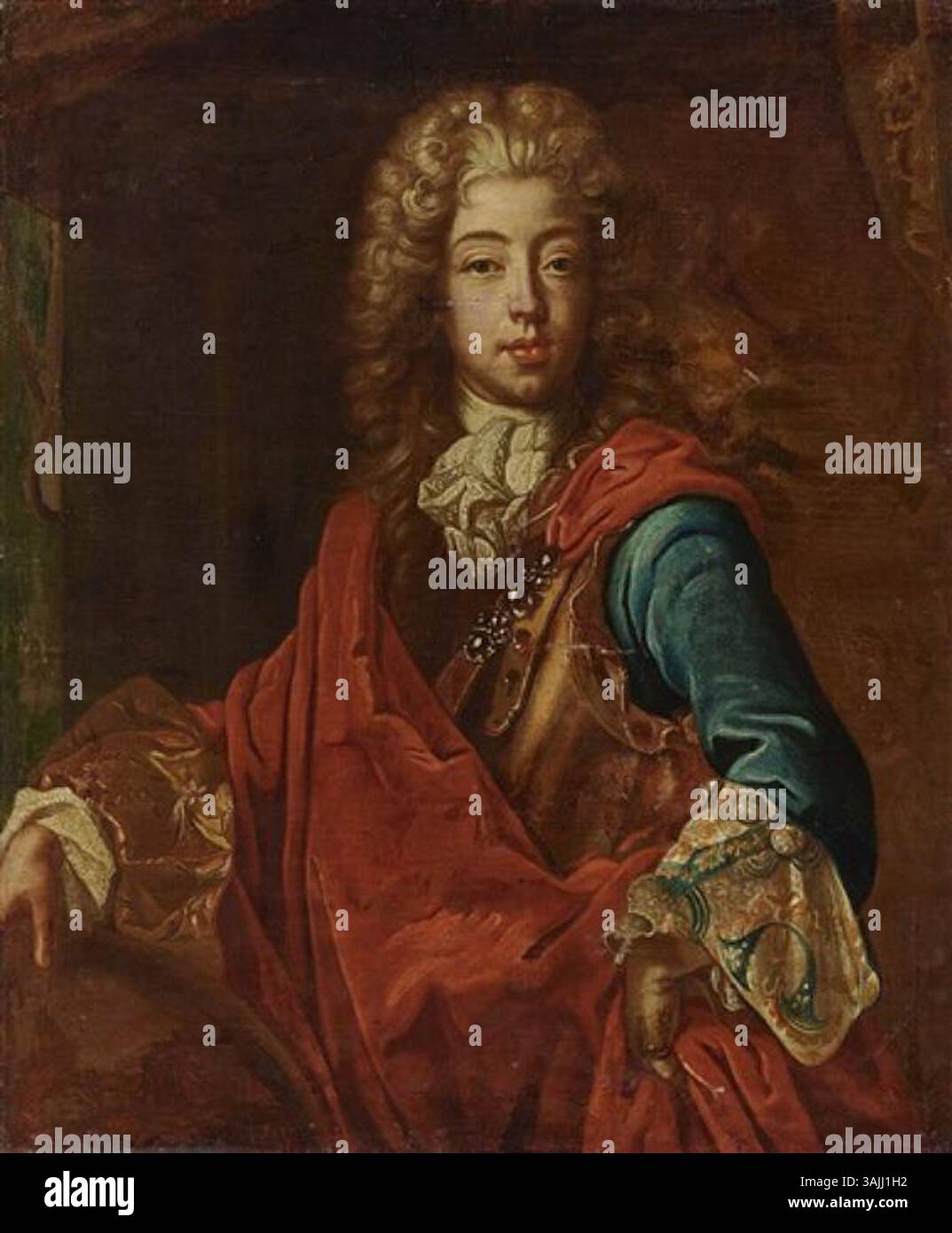 This anonymous portrait, created between 1700 and 1725, depicts a ...