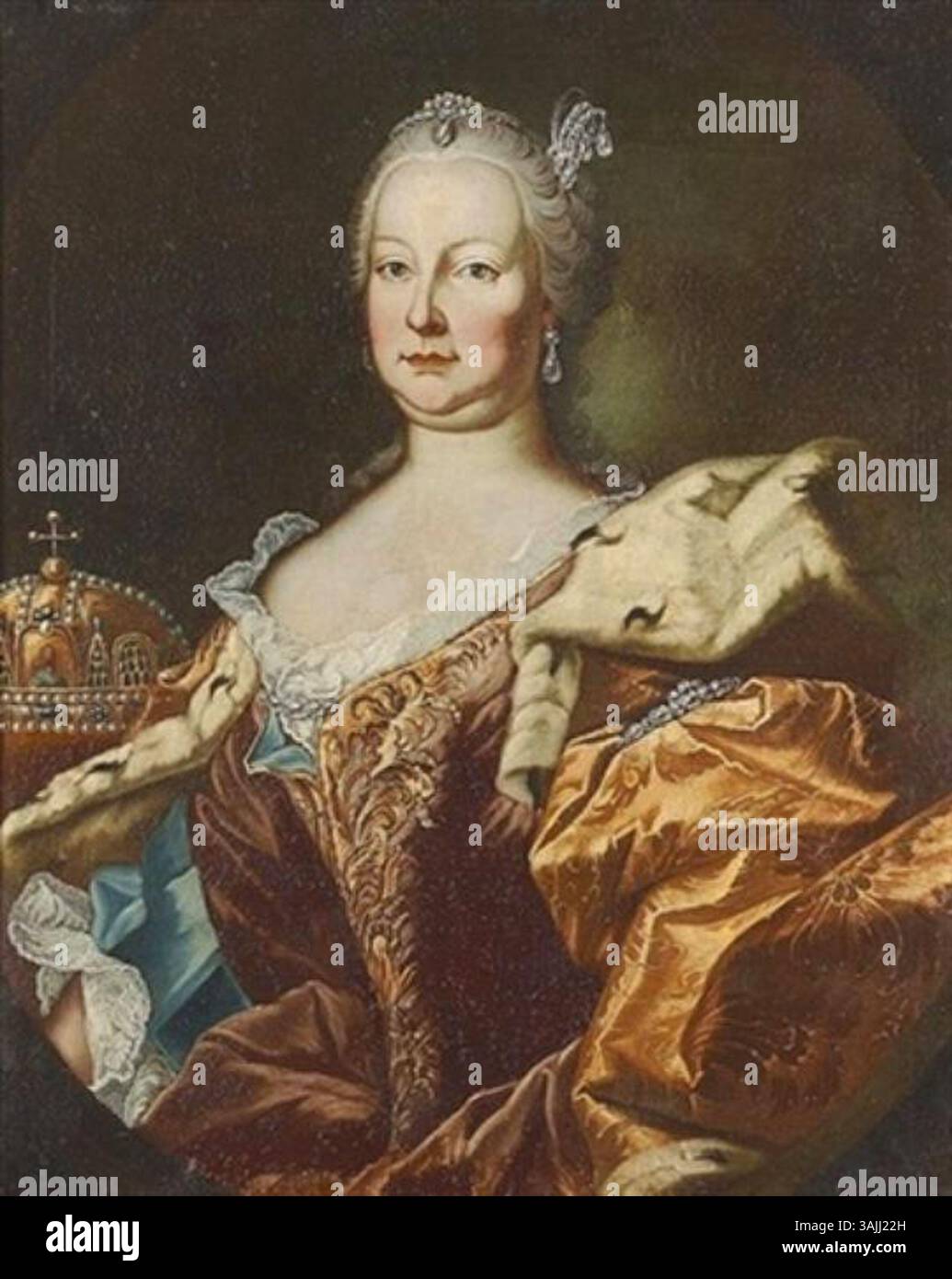 Portrait of Maria Theresa of Austria, painted by Martin van Meytens and ...