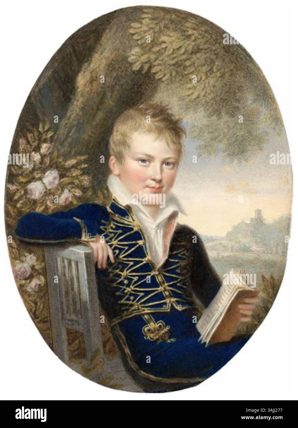 Carl Hummel's watercolor miniature portrait from 1816 depicts Leon ...