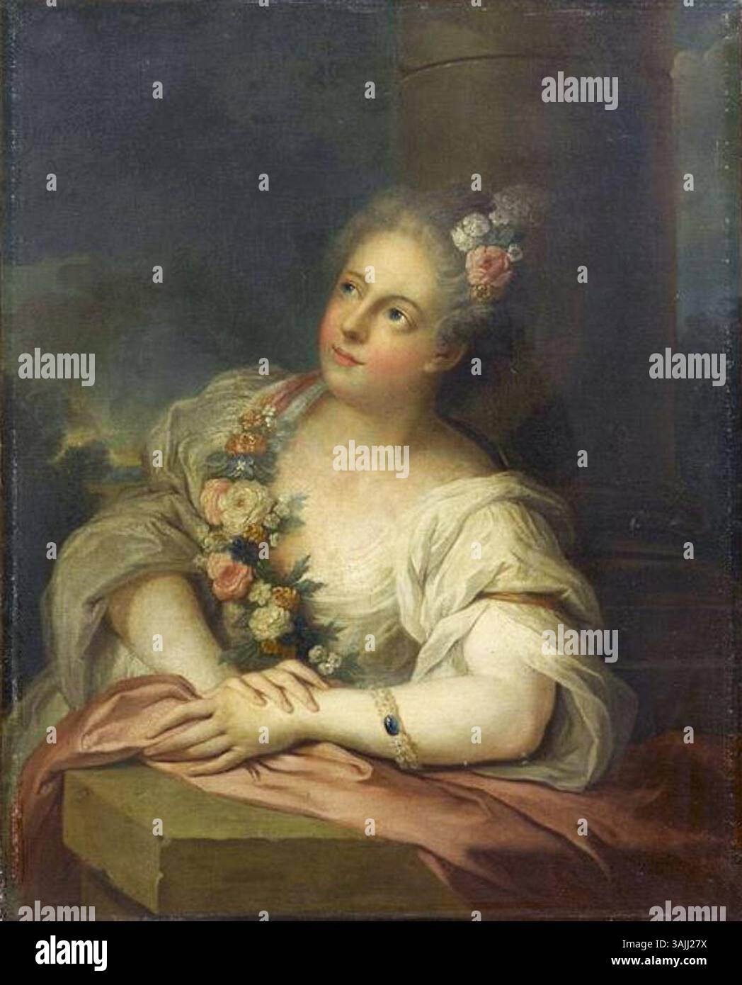 This portrait, after Charles-Antoine Coypel, depicts Marie Victoire de ...