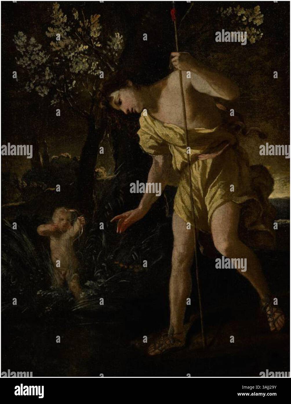 Painting by Nicolas Poussin, depicting the Greek myth of Narcissus ...