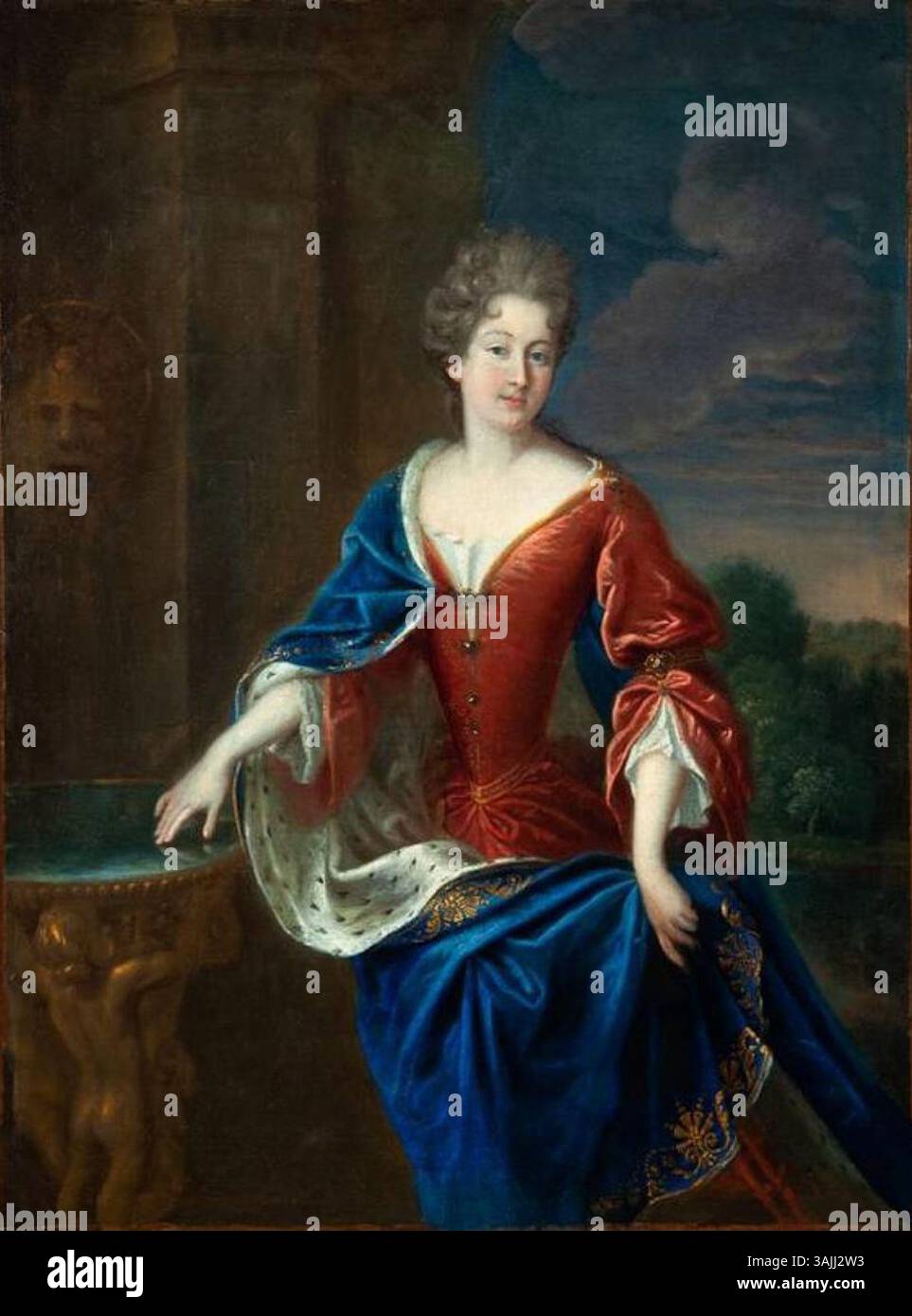 This portrait, attributed to François de Troy, depicts Marie Anne de ...