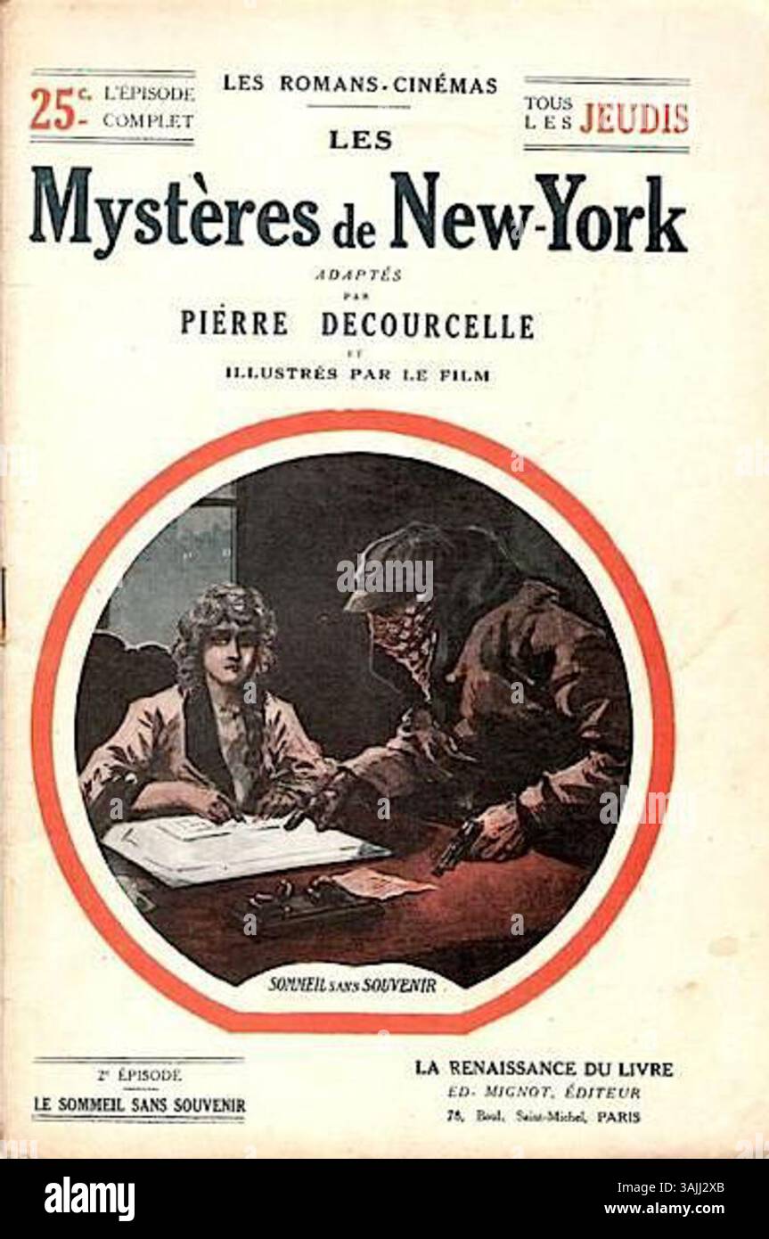 The cover illustration for the 1916 edition of 'Les Mystères de New ...