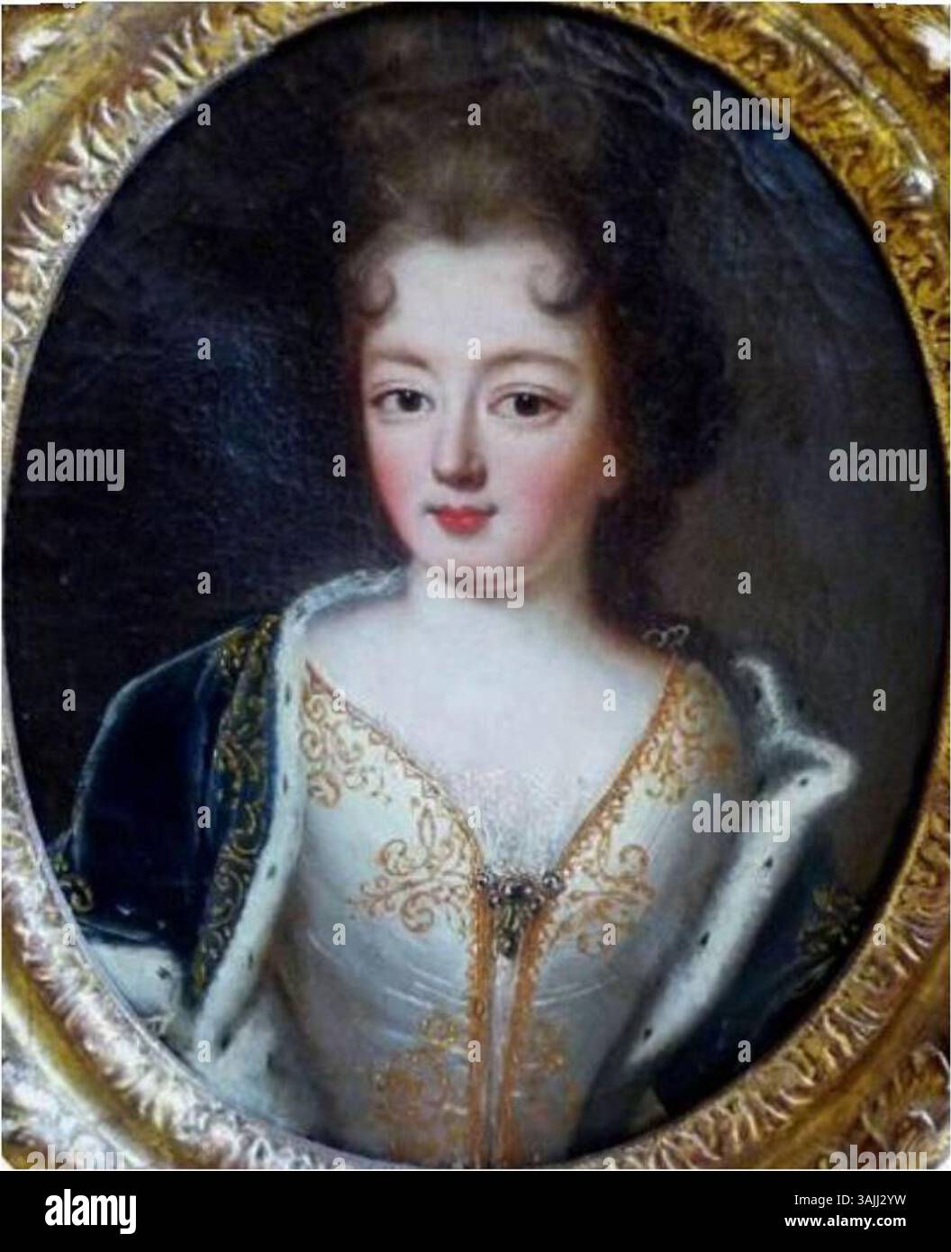 This oil painting depicts Françoise Marie de Bourbon, daughter of King ...