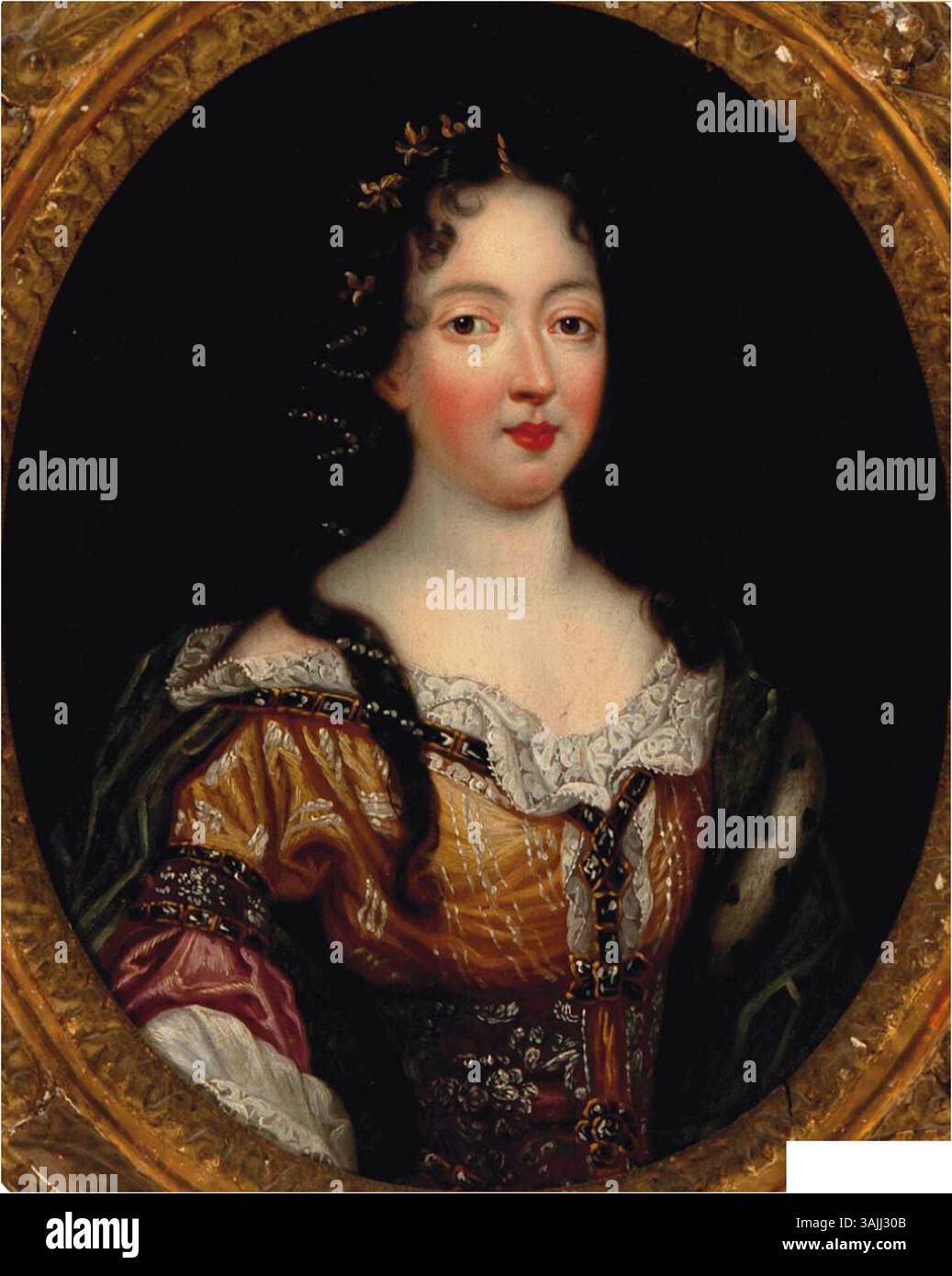 Portrait of a lady in a fancy dress and cloak, attributed to the ...