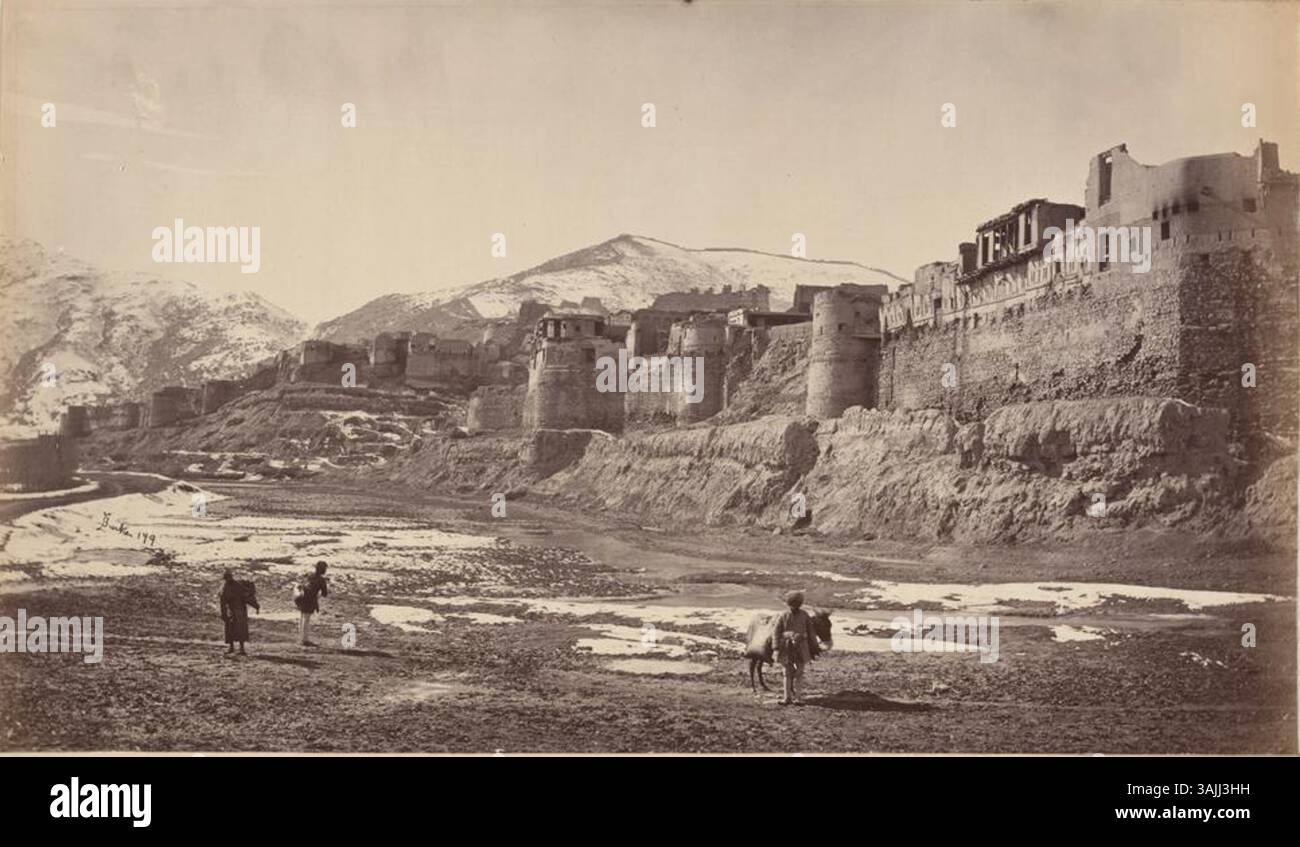 This panoramic view of the Bala Hissar, taken between 1878 and 1880 ...