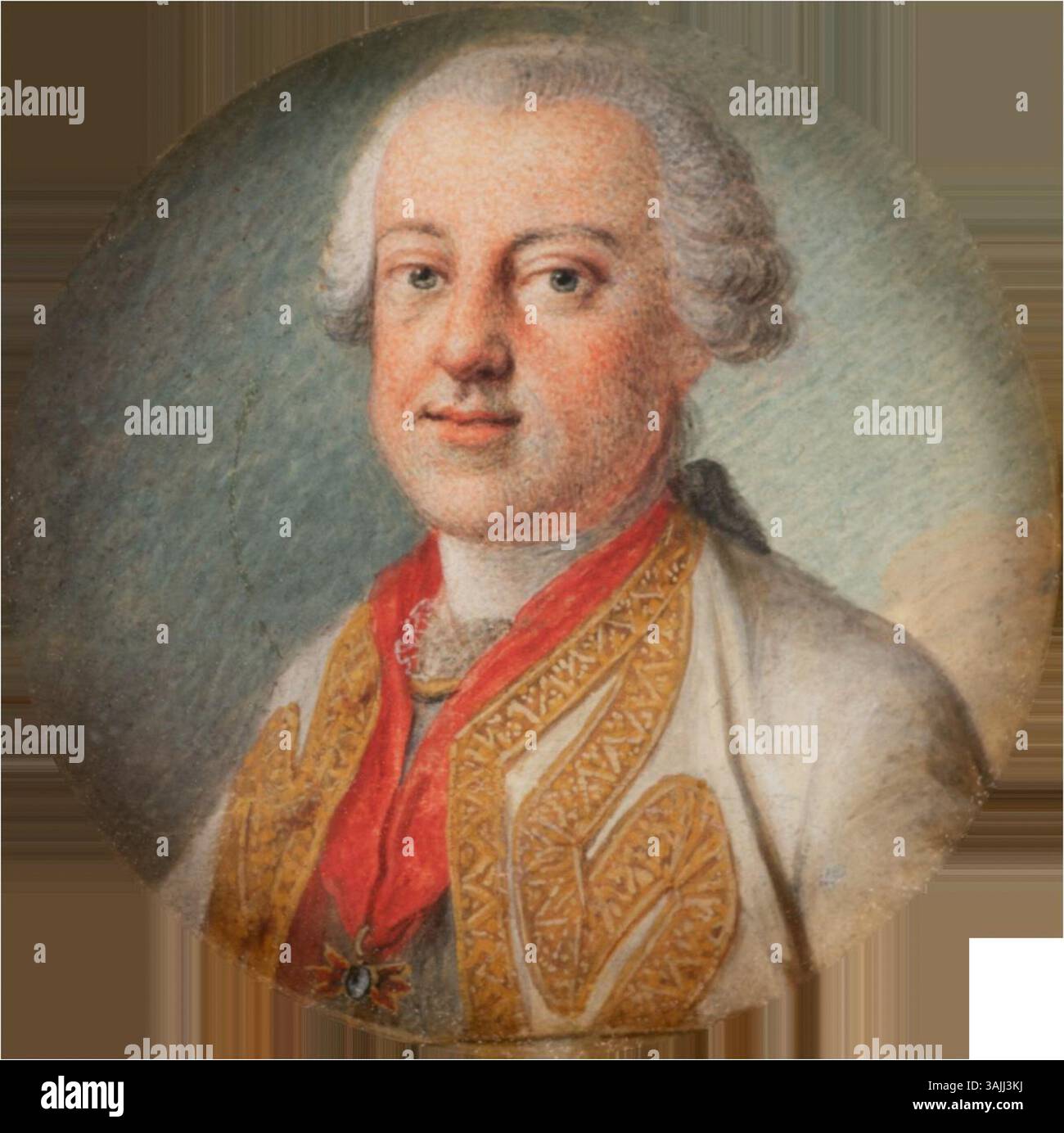 Portrait of Prince Charles Alexander of Lorraine, painted in watercolor ...